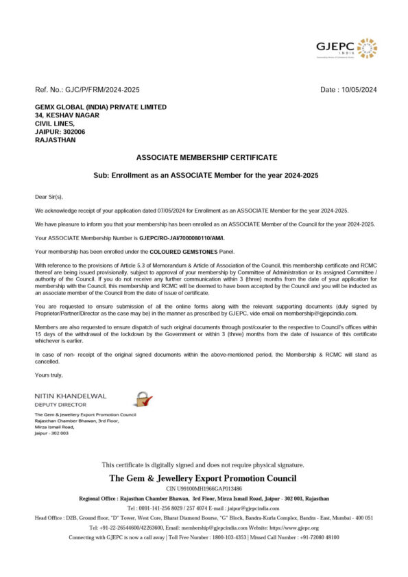 certifications – Gemx Gems